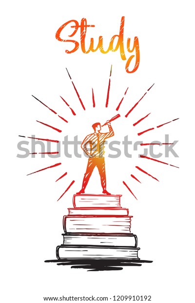 Study Business Concept Art Sketch Man Stock Vector (Royalty Free ...