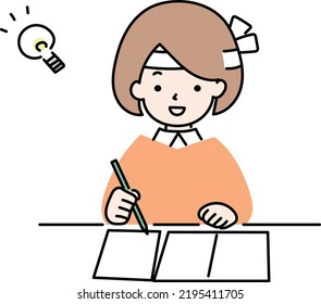 Study Girl Vector Illustration Young Woman Stock Vector (Royalty Free ...