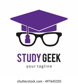 Study Graduate Geek Logo Icon Symbol Stock Vector (Royalty Free ...