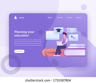 Study Web Landing Page Illustration Stock Vector (Royalty Free ...