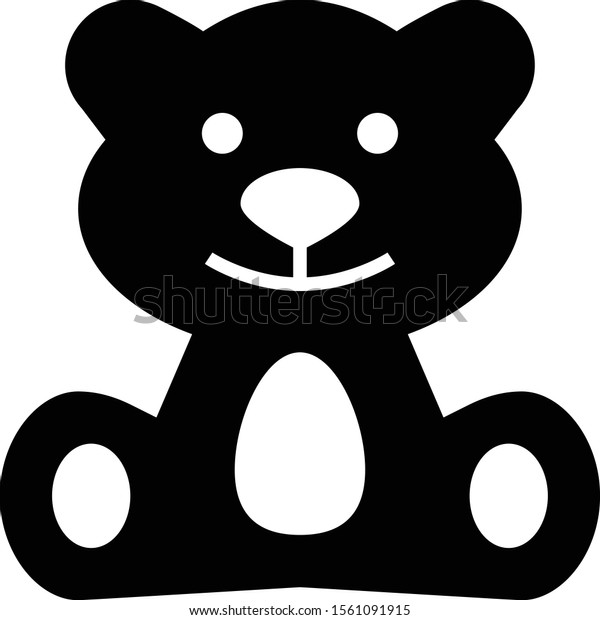 Stuffed Animal Bear Toy Vector Icon Stock Vector (Royalty Free) 1561091915
