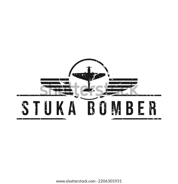 Vektor Stok Stuka Bomber Logo Badge Vector Design (Tanpa Royalti ...