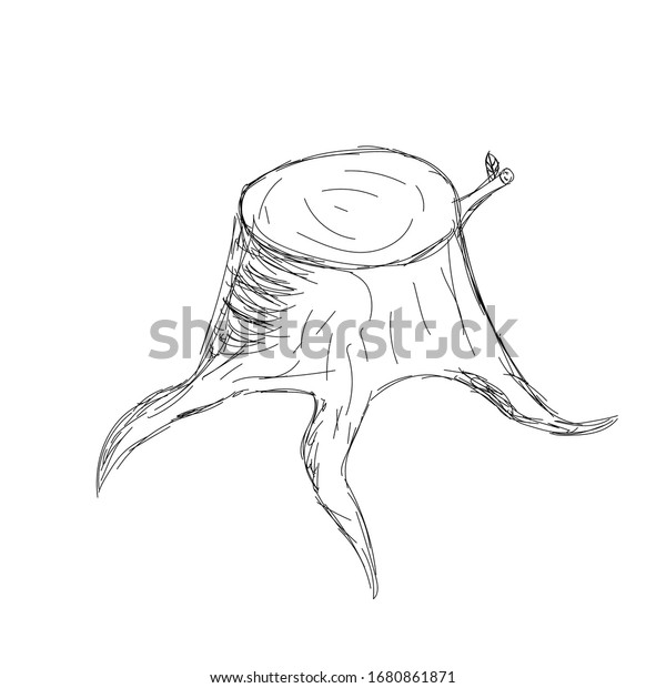 Stump Illustration Doodle Style This Object Stock Vector (Royalty Free ...