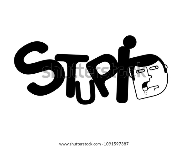 Stupid Sign Lettering Silly Head Typography Stock Vector (Royalty Free ...