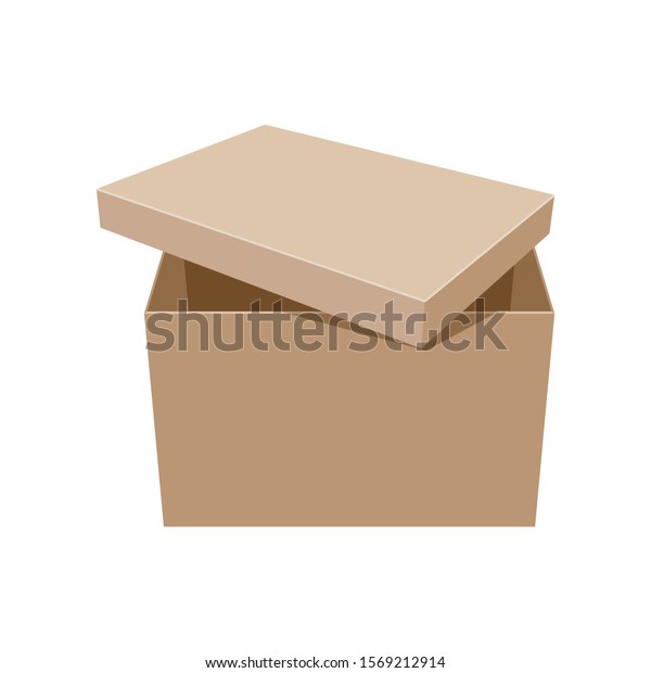 Sturdy Cardboard Box Separate Lid Storage Stock Vector (Royalty Free ...