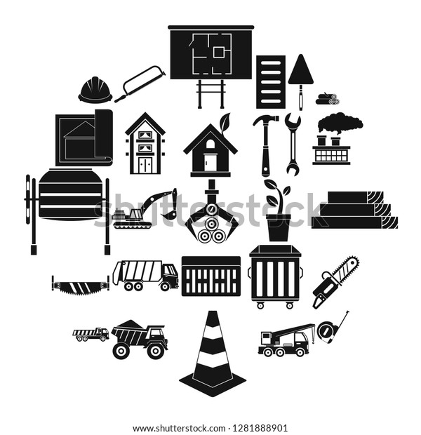 Sturdy House Icons Set Simple Set Stock Vector (Royalty Free ...