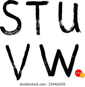 Stuvw Vector Brush Alphabet Hand Drawn 스톡 벡터(로열티 프리) 219462535 ...