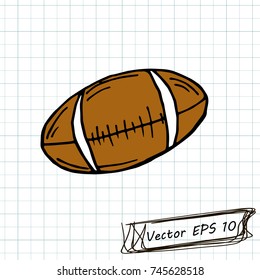 Doodle Icon Rugby Ball Vector Illustration Stock Vector (Royalty Free ...