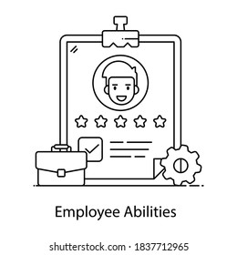 Style Employee Abilities Vector Line Icon Stock Vector (Royalty Free ...