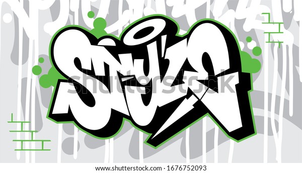 Style Graffiti Font Lettering Grey Background Stock Vector (Royalty ...