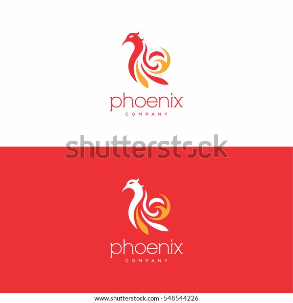 Stylish Abstract Phoenix Logo Sign Template Stock Vector (Royalty Free ...