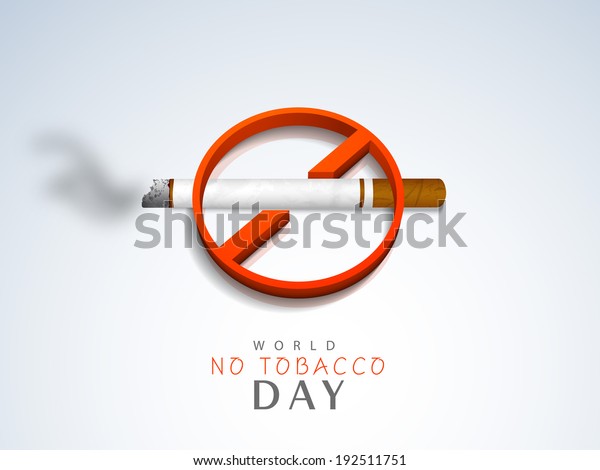 Stylish Anti Smoking sticker, tag or label design with cigarette on ...