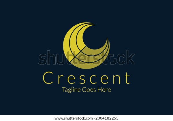 Stylish Beautiful Golden Moon Logo Design Stock Vector (Royalty Free ...
