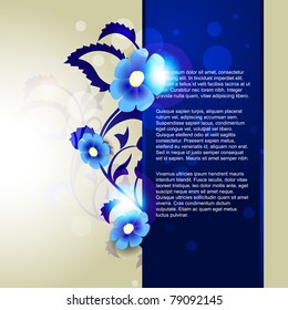 Stylish Blue Color Flower Background Design Stock Vector (Royalty Free ...