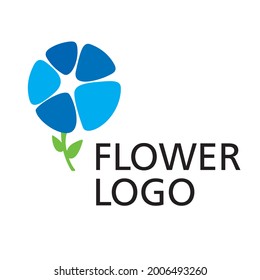 Stylish Blue Flower Logo Elegant Emblem Stock Vector (Royalty Free ...