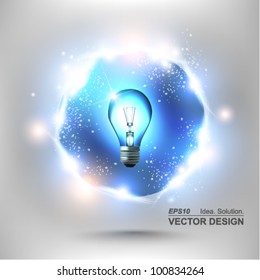 Stylish Conceptual Digital Light Bulb Idea Stock Vector (Royalty Free ...