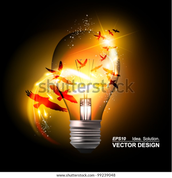 Stylish Conceptual Digital Light Bulb Design Stock Vector (Royalty Free ...