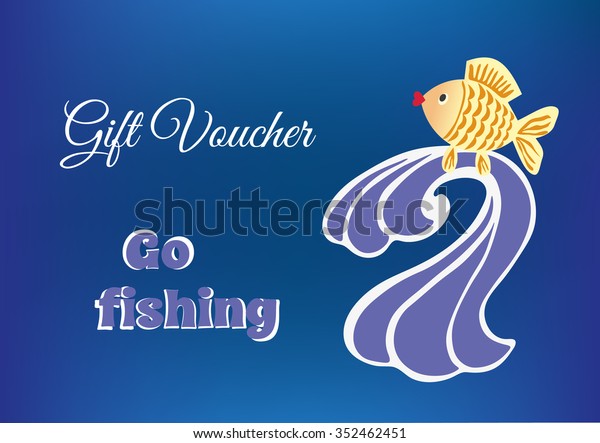 Stylish Fish On Wave Use Gift Stock Vector (Royalty Free) 352462451 ...