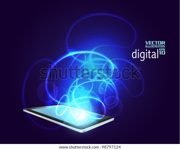 Stylish Futuristic Tablet Concept Design Stock Vector (Royalty Free ...