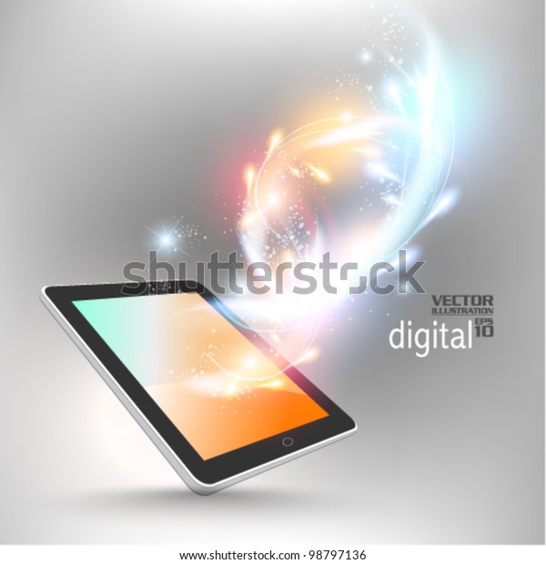 Stylish Futuristic Tablet Concept Design Stock Vector (Royalty Free ...