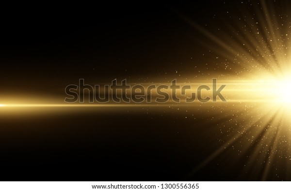 Stylish Golden Light Effect Isolated On Stock Vector (Royalty Free ...