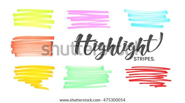 Stylish hand drawing highlight color stripes from marker pen or ...
