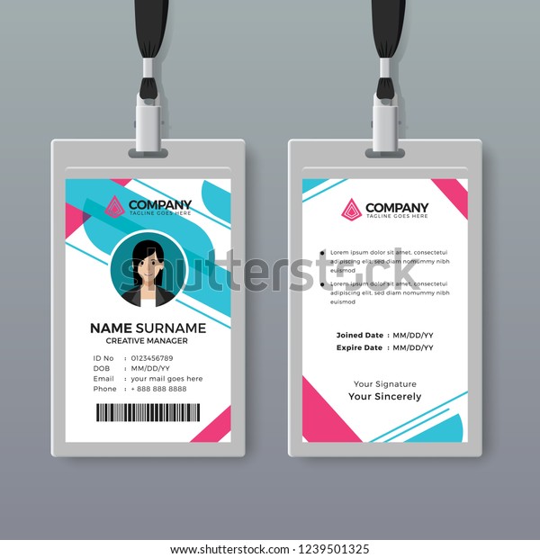 Stylish Id Card Design Template Stock Vector (Royalty Free) 1239501325 ...