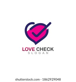 Stylish Love Check Mark Icon Vector Stock Vector (Royalty Free ...