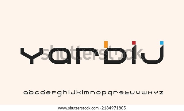 Stylish Modern Minimal Cut Typography Alphabet Stock Vector (Royalty ...