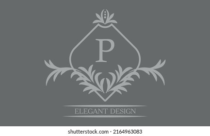 Stylish Monogram Design Template Letter P Stock Vector (Royalty Free ...