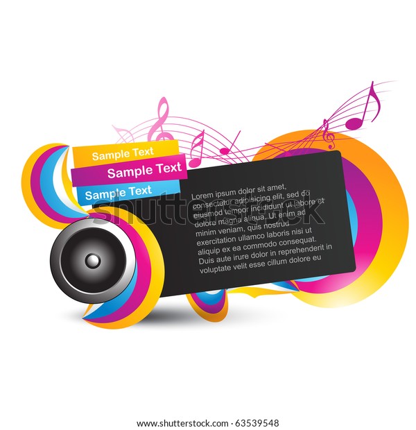 Stylish Music Vector Design Background Stock Vector (Royalty Free) 63539548