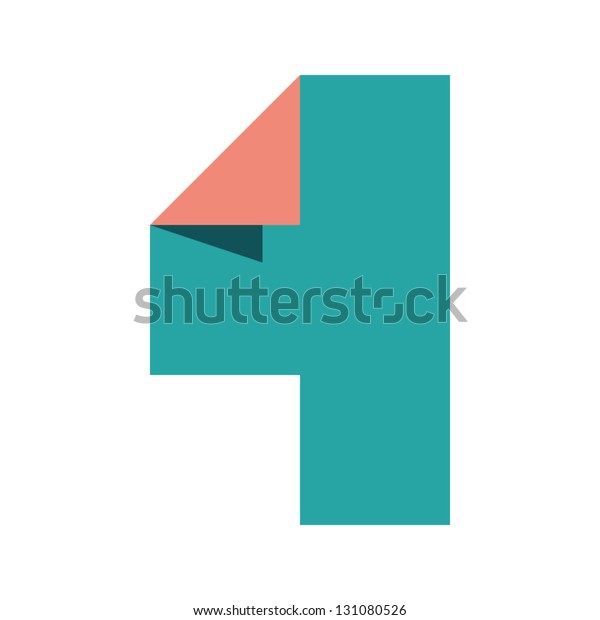 Stylish Number 4 Four Paper Craft Stock Vector (Royalty Free) 131080526 ...
