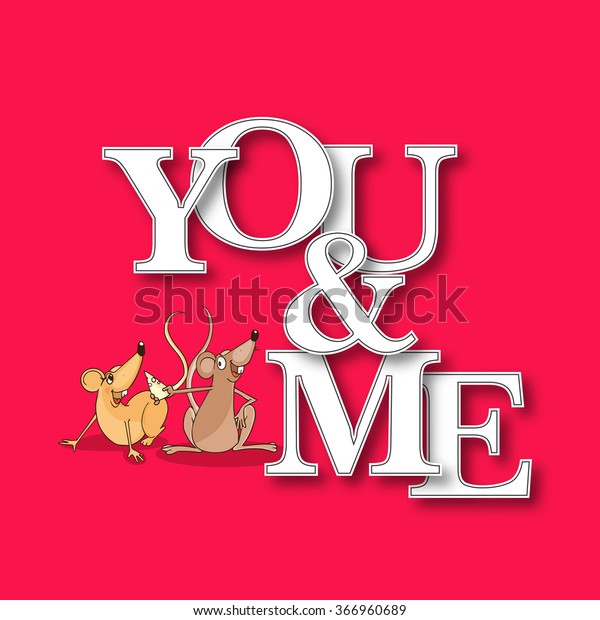 Stylish Paper Text You Me Cute Stock Vector (Royalty Free) 366960689