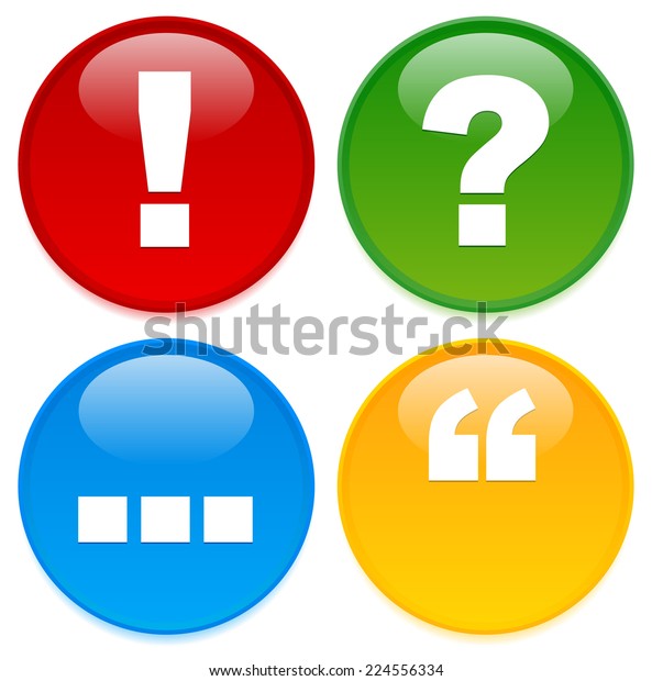 Stylish Punctuation Mark Icons Slight Glow Stock Vector (Royalty Free ...