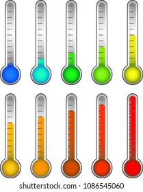 Stylish Thermometer Illustration Set Stock Vector (Royalty Free ...