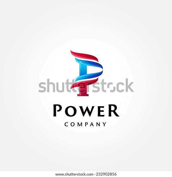 Stylish Typographic Logo Template Letter P Stock Vector (Royalty Free ...