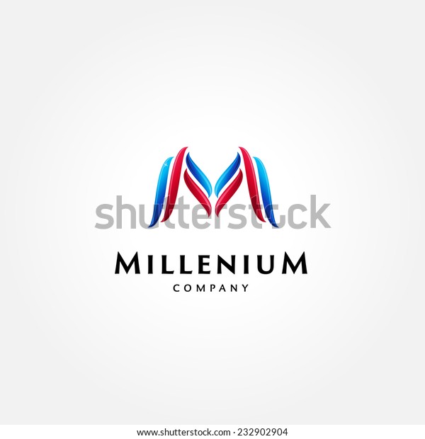 Stylish Typographic Logo Template Letter M Stock Vector (Royalty Free ...