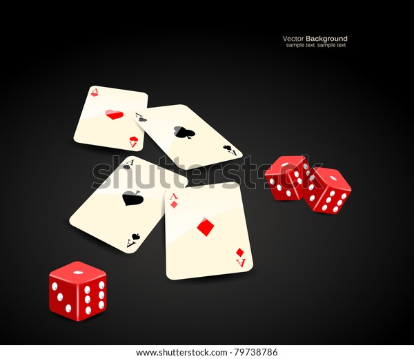 Stylish Vector Casino Cards Dice Background Stock Vector (Royalty Free ...