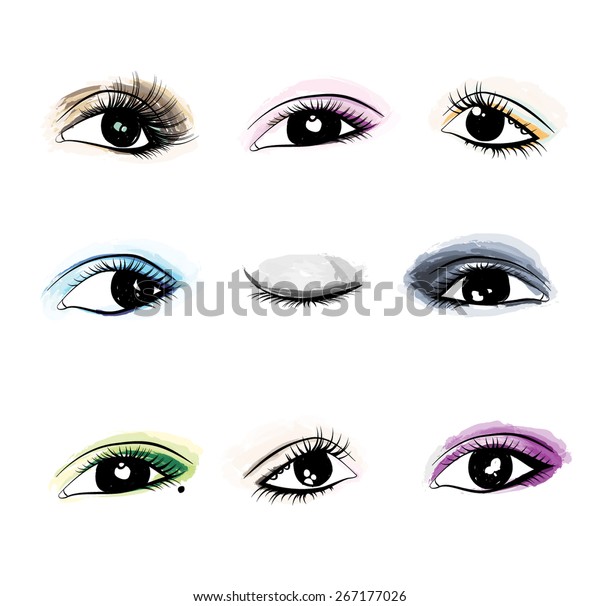Stylize Hand Drawing Set Eyes Vector Stock Vector (Royalty Free ...