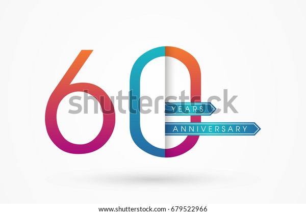 Stylized 60 Years Anniversary Design Template Stock Vector (Royalty ...