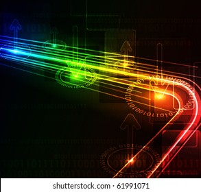 Stylized Abstract Background Digital Symbols Glowing Stock Vector ...