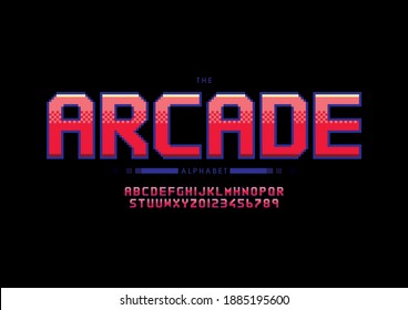 Stylized Arcade Alphabet Font Vector Stock Vector (Royalty Free ...