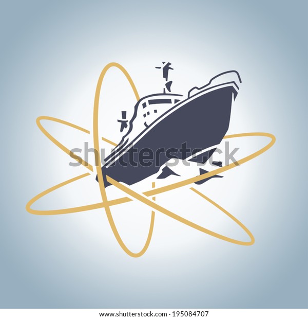 Stylized Atomic Icebreaker Breaking Ice Retro Stock Vector (Royalty ...