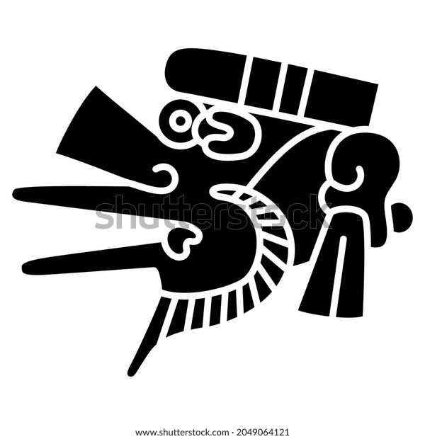 Stylized Bearded Human Head Aztec God Stock Vector (Royalty Free ...