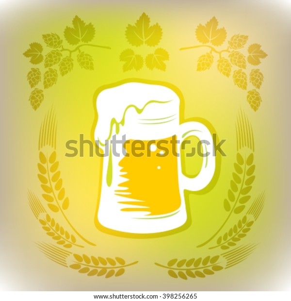 Stylized Beer Mug On Gray Polygonal Stock Vector Royalty Free 398256265