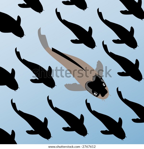 Stylized Big Fish Small Pond Vector Stock Vector (Royalty Free) 2767612 ...