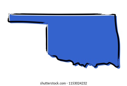Oklahoma Map Thin Line Style Oklahoma 库存矢量图（免版税）1505016515 | Shutterstock
