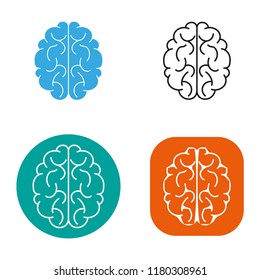 Stylized Brain Icon Logo Black Line Stock Vector (Royalty Free ...