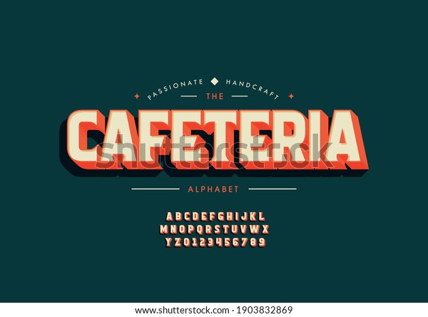 Stylized Cafeteria Alphabet Font Vector Stock Vector (Royalty Free ...