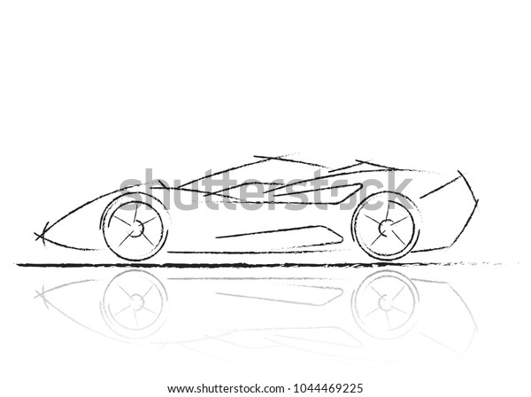 Stylized Car Design Formula Race Silhouette Stock Vector (Royalty Free ...